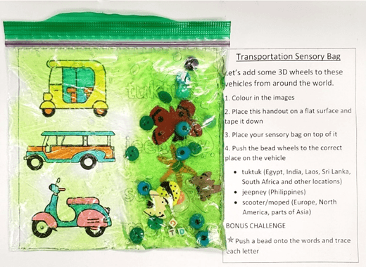 transportation sensory bag - Staff site - TD Summer Reading Club